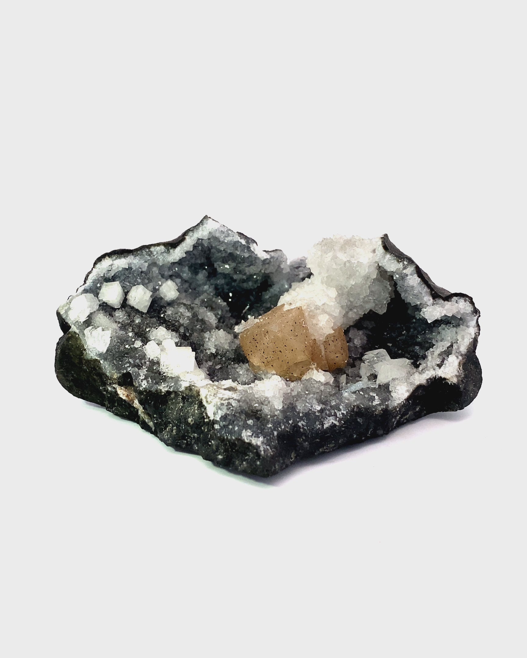 Apophyllite, Calcite and Quartz - India – Eclectic Gems & Minerals